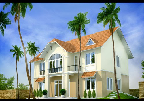 Bản vẽ biệt thự 2 tầng mái thái diện tích 8.22 x 15.22